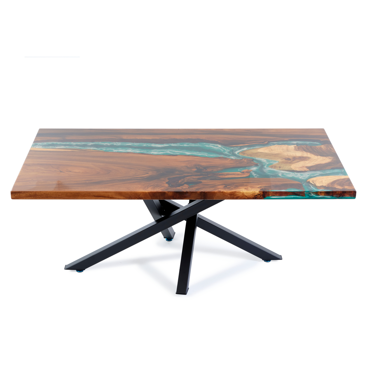6/7/8/9ft Blue Ocean Style Resin Epoxy River Table – Luxury Wood Tables