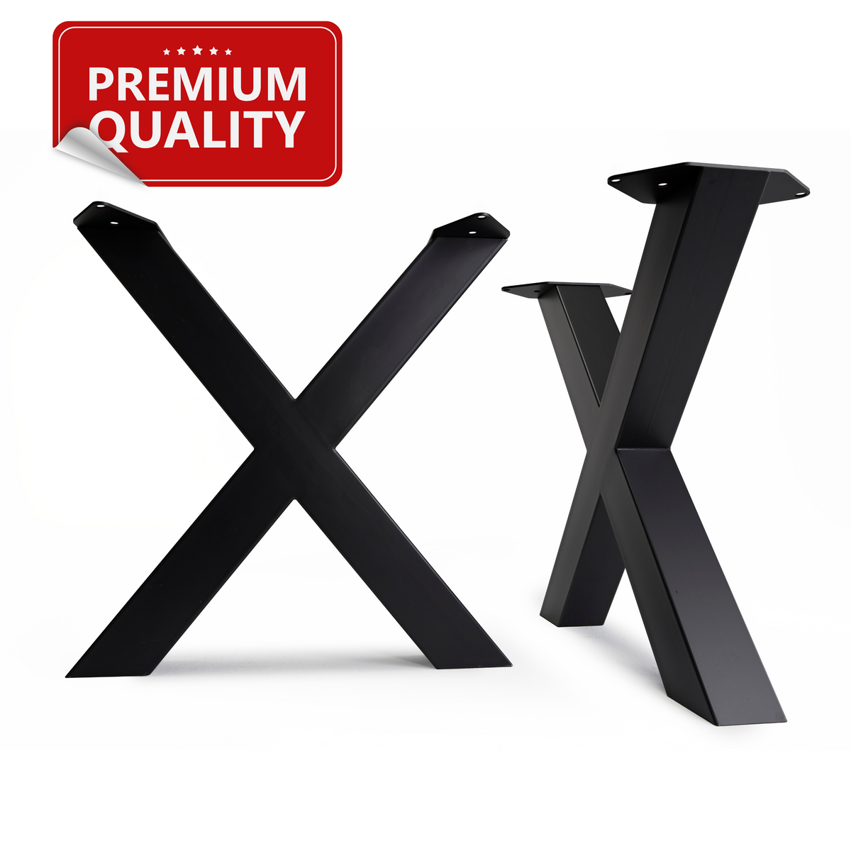 X Shape Steel Dining Table Legs Black - Luxury Wood Tables