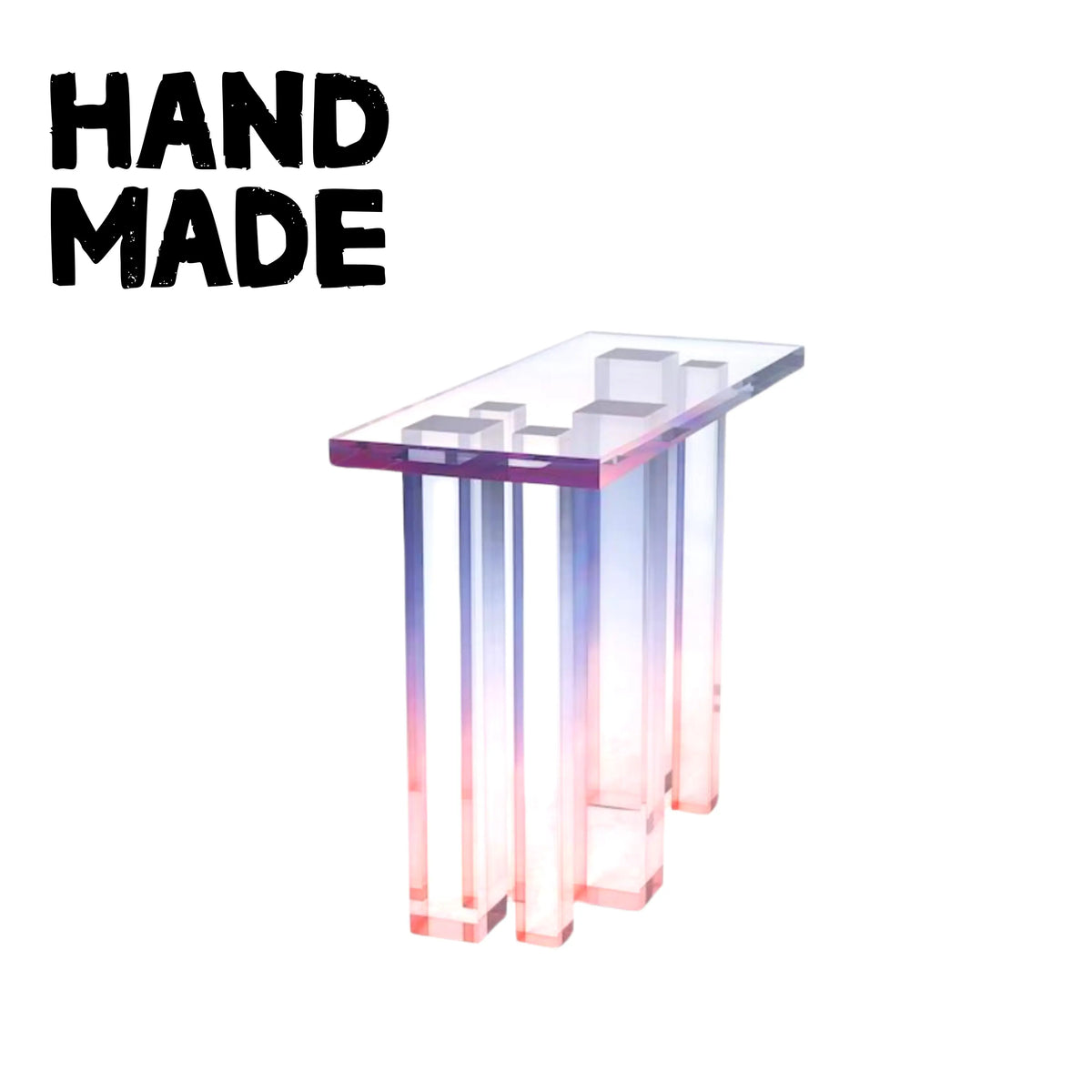 Gradient Acrylic Lucite Coffee Table - Luxury Wood Tables