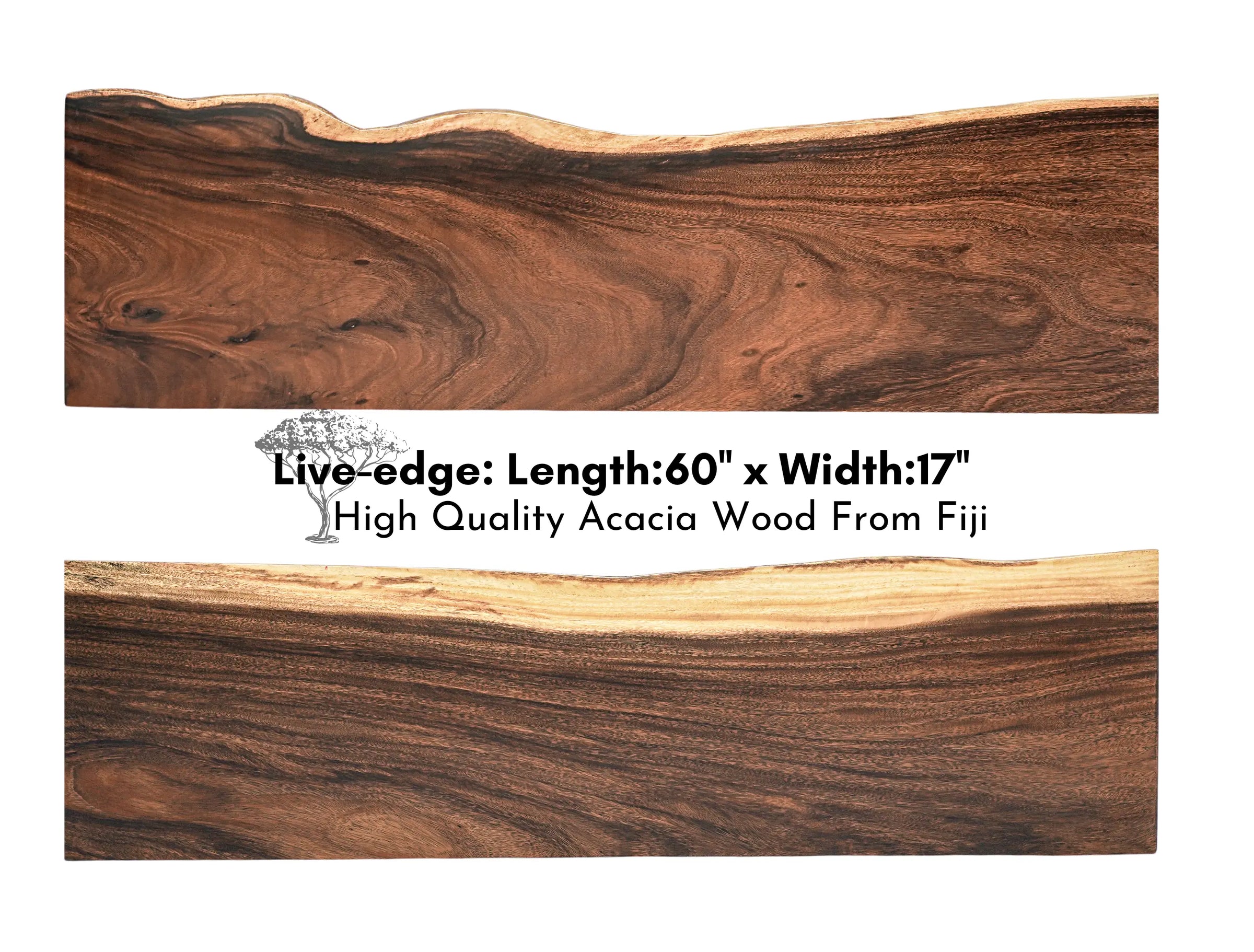 The Floating Live Edge Wood Console Table with Clear