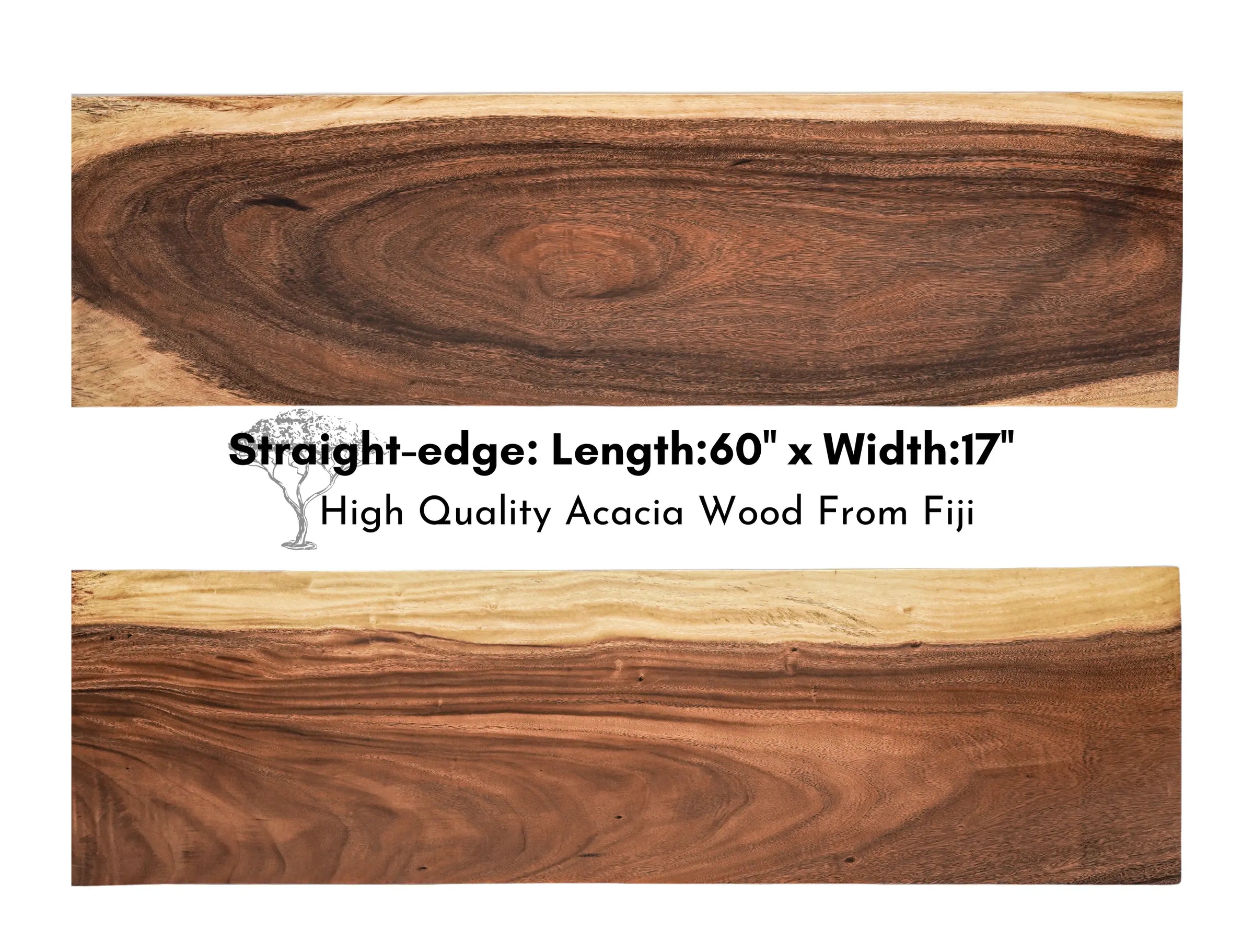 The Floating Live Edge Wood Console Table with Clear