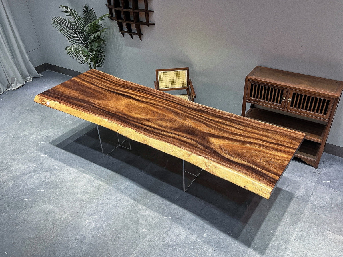 5/6/7/8/12 ft Straight edge Acacia Wood Dining Table – Luxury Wood Tables