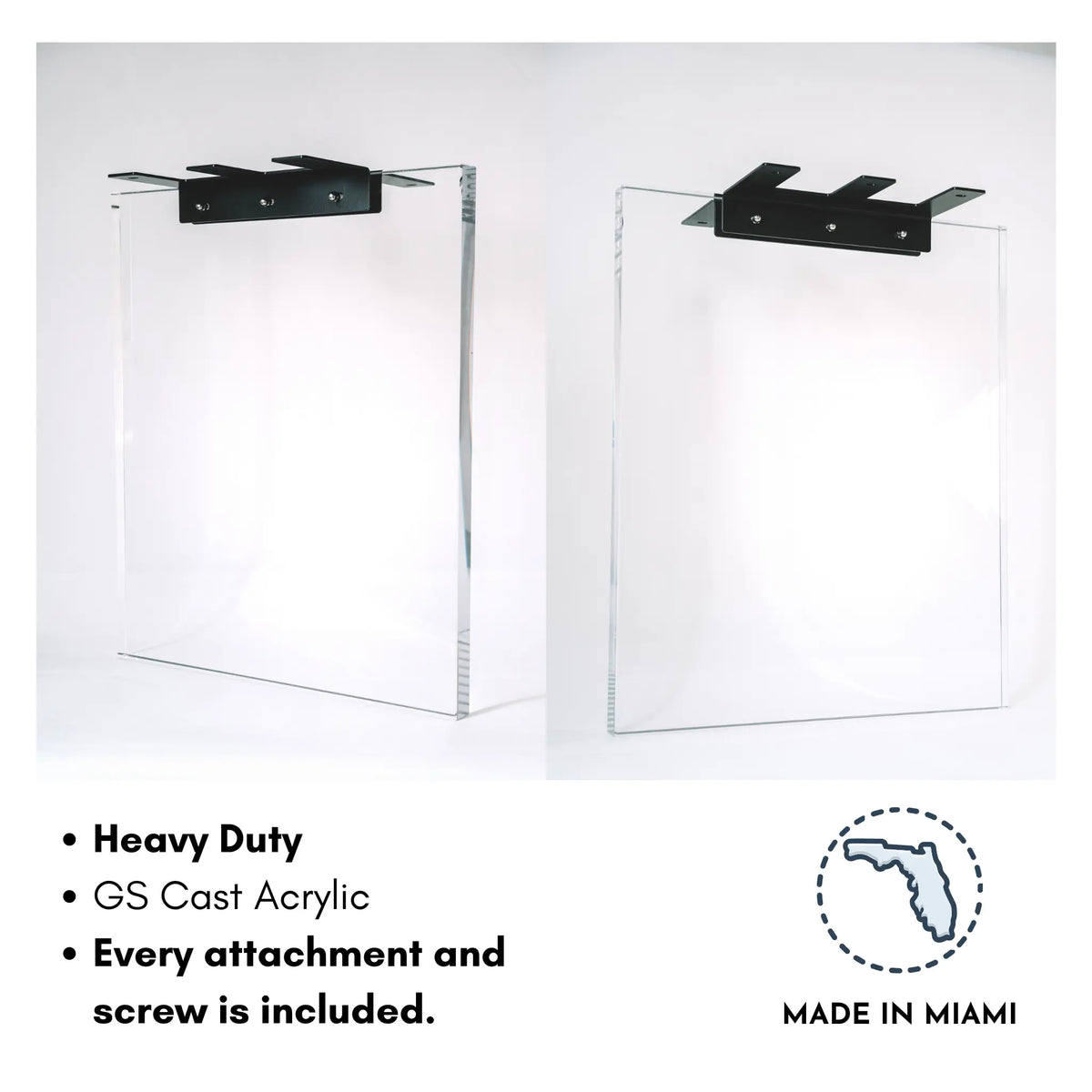 Clear Lucite Acrylic Table Base (GS) Set of 2 - Luxury Wood Tables